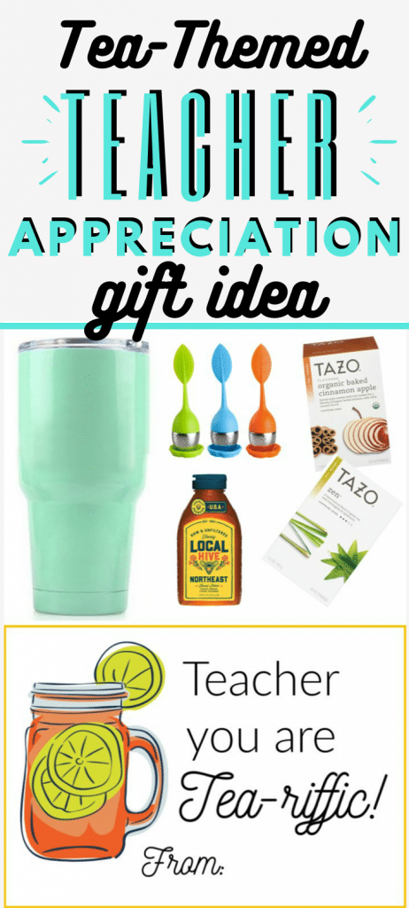 Tea-Themed Teacher Appreciation Gift with Printable Gift Tag - Fun ...
