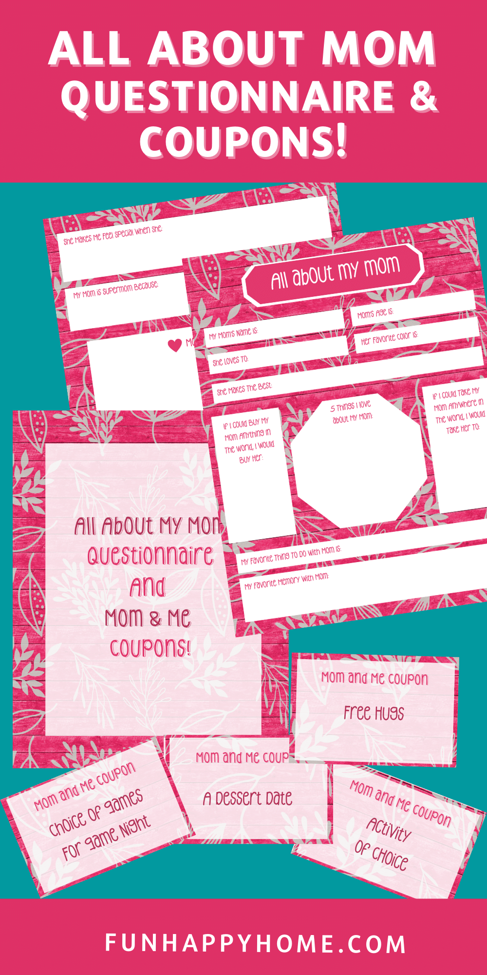 Mother's Day Printables: All About Mom Questionaire and Coupons for Mom ...